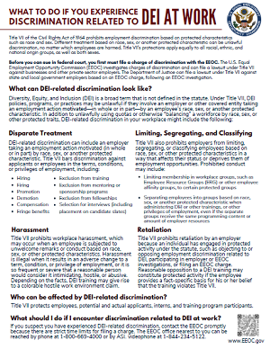What You Should Know About DEI-Related Discrimination at Work | U.S. Equal Employment ...